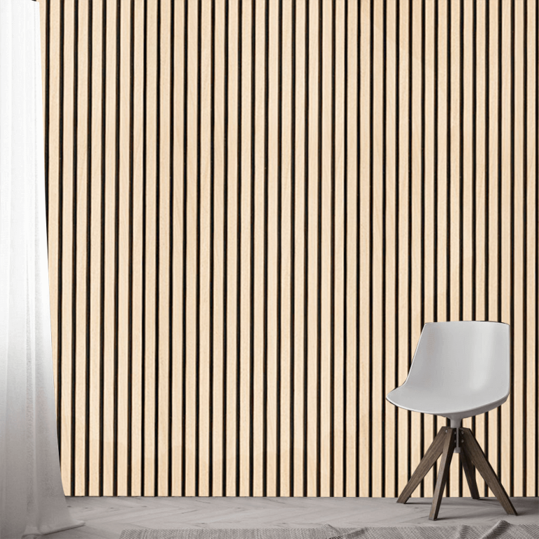 White Oak Acoustic Slat Wood Wall Panels – 100% Real Oak Finish – Wood ...