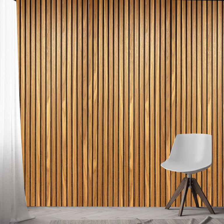 White Oak Acoustic Slat Wood Wall Panels – 100% Real Oak Finish – Wood ...